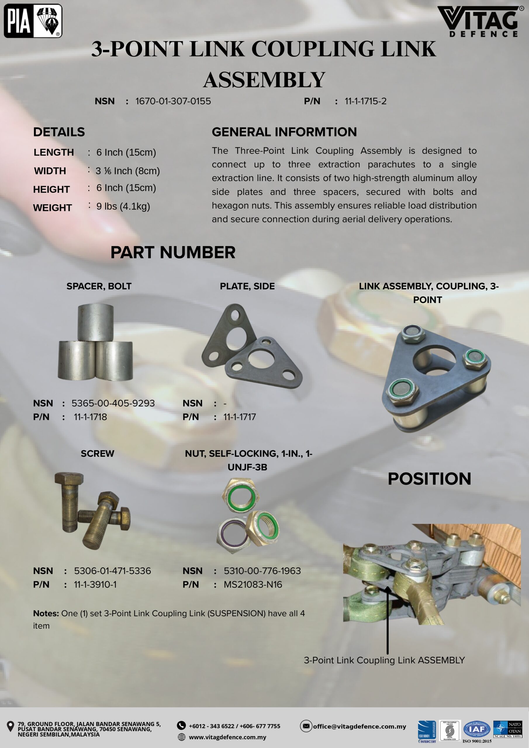 3-POINT LINK COUPLING LINK (SUSPENSION)